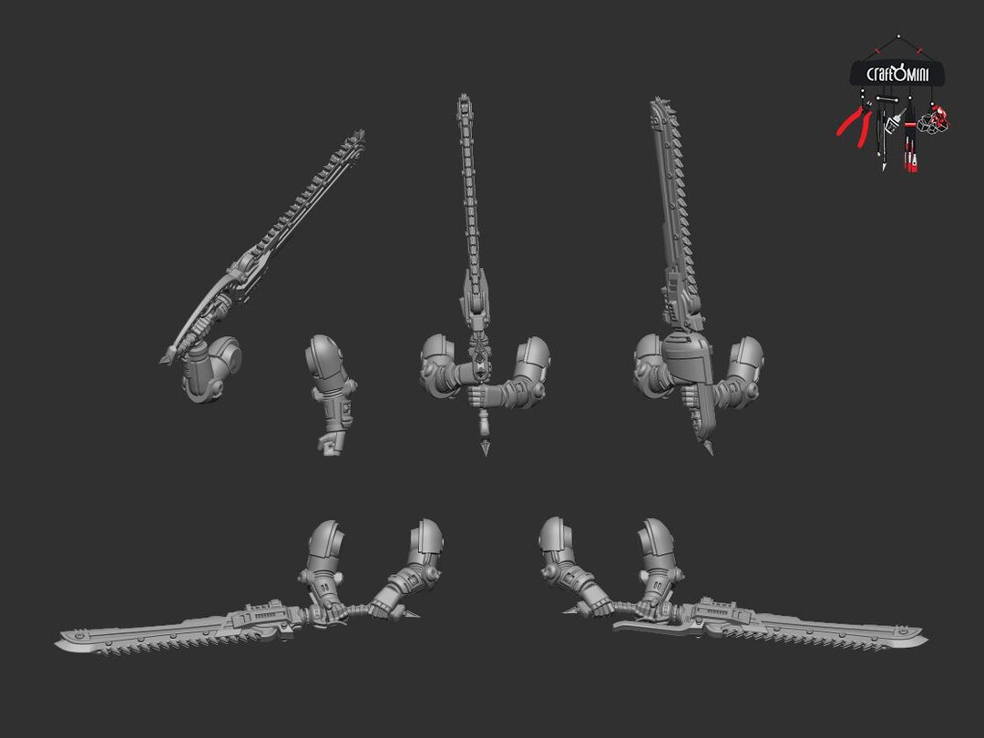 Knight Marine's Heavy Chainsword - Curved Conversion Bits (x5) - Etsy