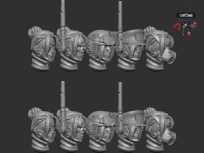 Space Trooper Heads Female B Conversion Bits X 10 - Etsy