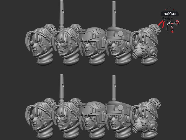 Space Trooper Heads Female B Conversion Bits X 10 - Etsy