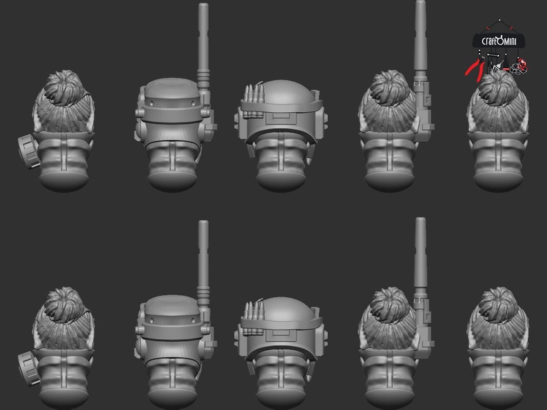Space Trooper Heads Female B Conversion Bits X 10 - Etsy