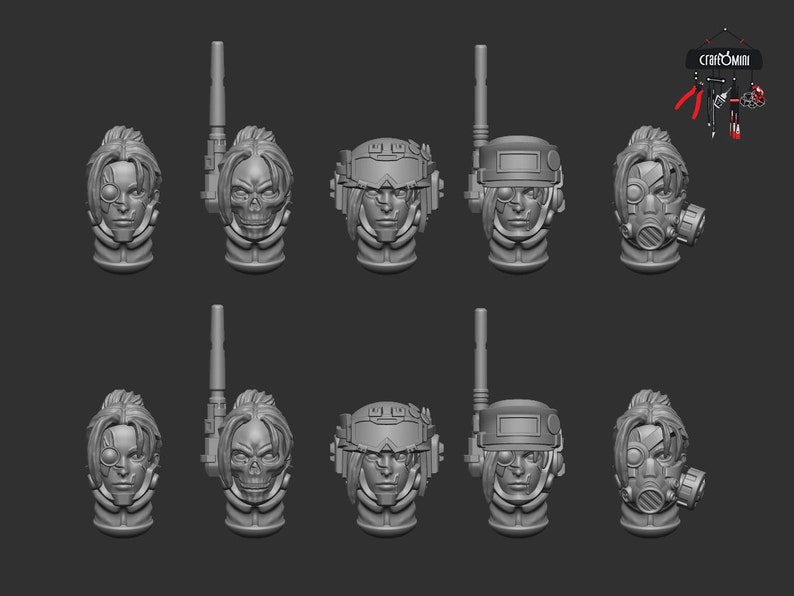Space Trooper Heads Female B Conversion Bits X 10 - Etsy