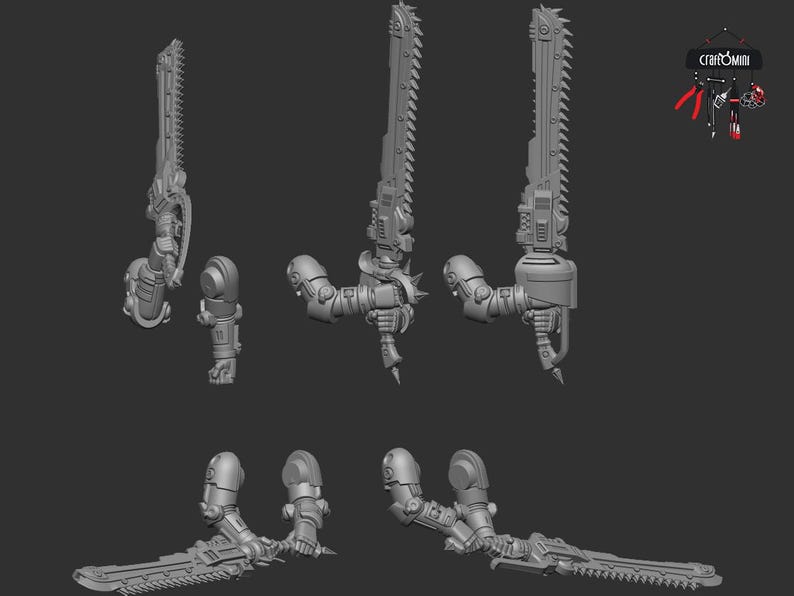 Knight Marine's Heavy Chainsword - Curved Conversion Bits (x5) - Etsy