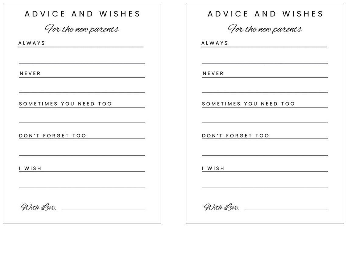 Baby Advice and Wishes Cards - Etsy