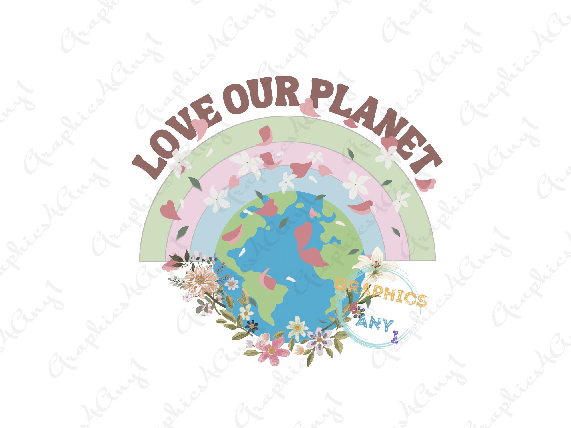 Love Our Planet Earth Day Svg/png/jpg, Graphic Tshirt/canvas Tote/wall ...