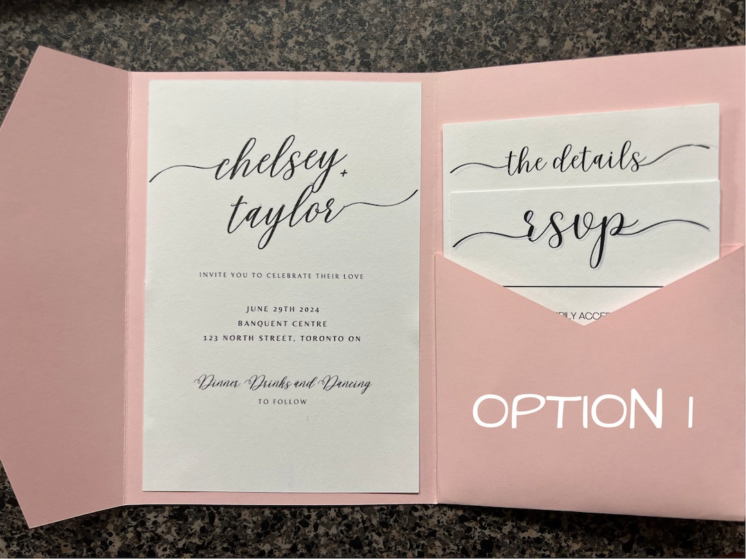 Pocket Fold Wedding Invitations - Etsy