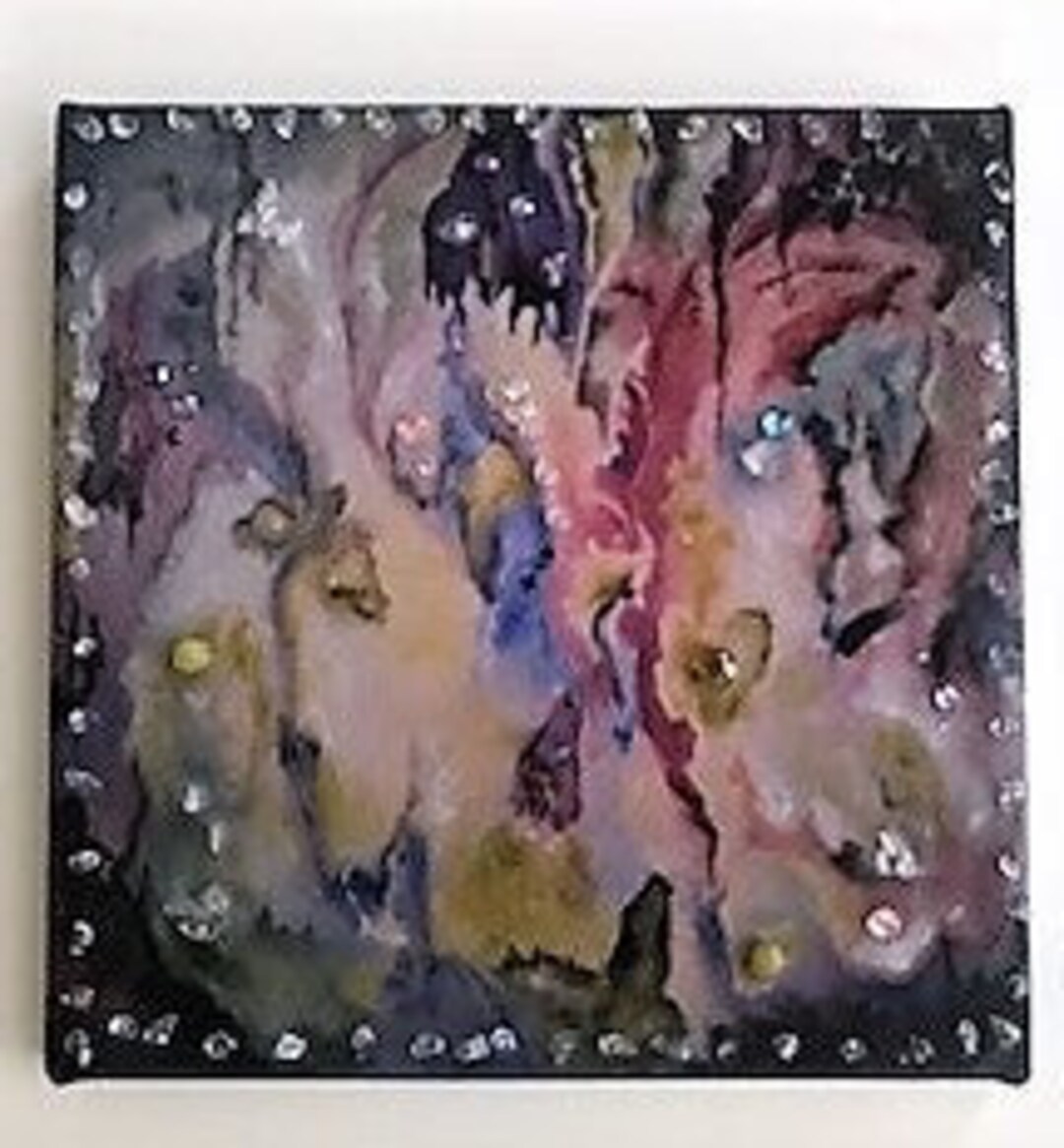 Healing Boho Wall Art Crystals on Painted Canvas Spiritual - Etsy