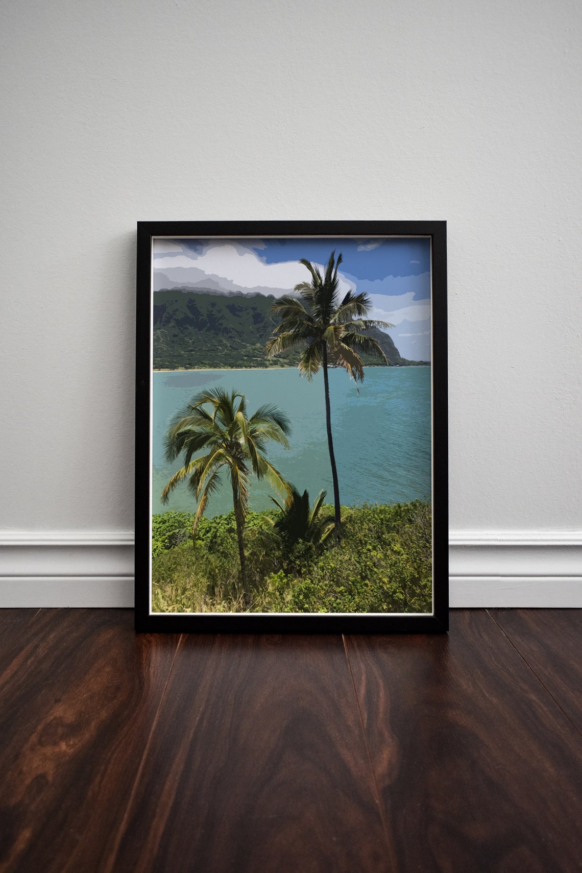 Oahu Hawaii Palm Trees Digital Poster Digital Wall Art Oahu - Etsy