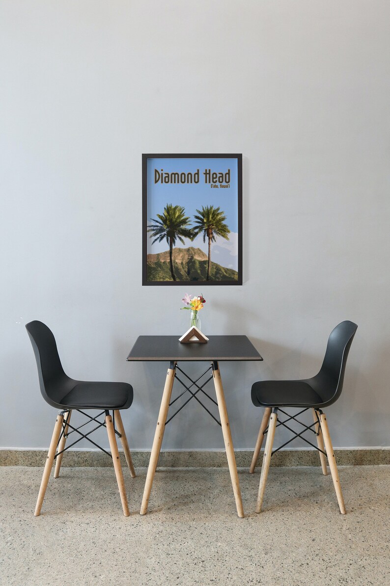 Hawaii Poster, Oahu Poster, Diamond Head, Travel Poster, Digital Wall ...