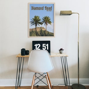 Hawaii Poster, Oahu Poster, Diamond Head, Travel Poster, Digital Wall ...