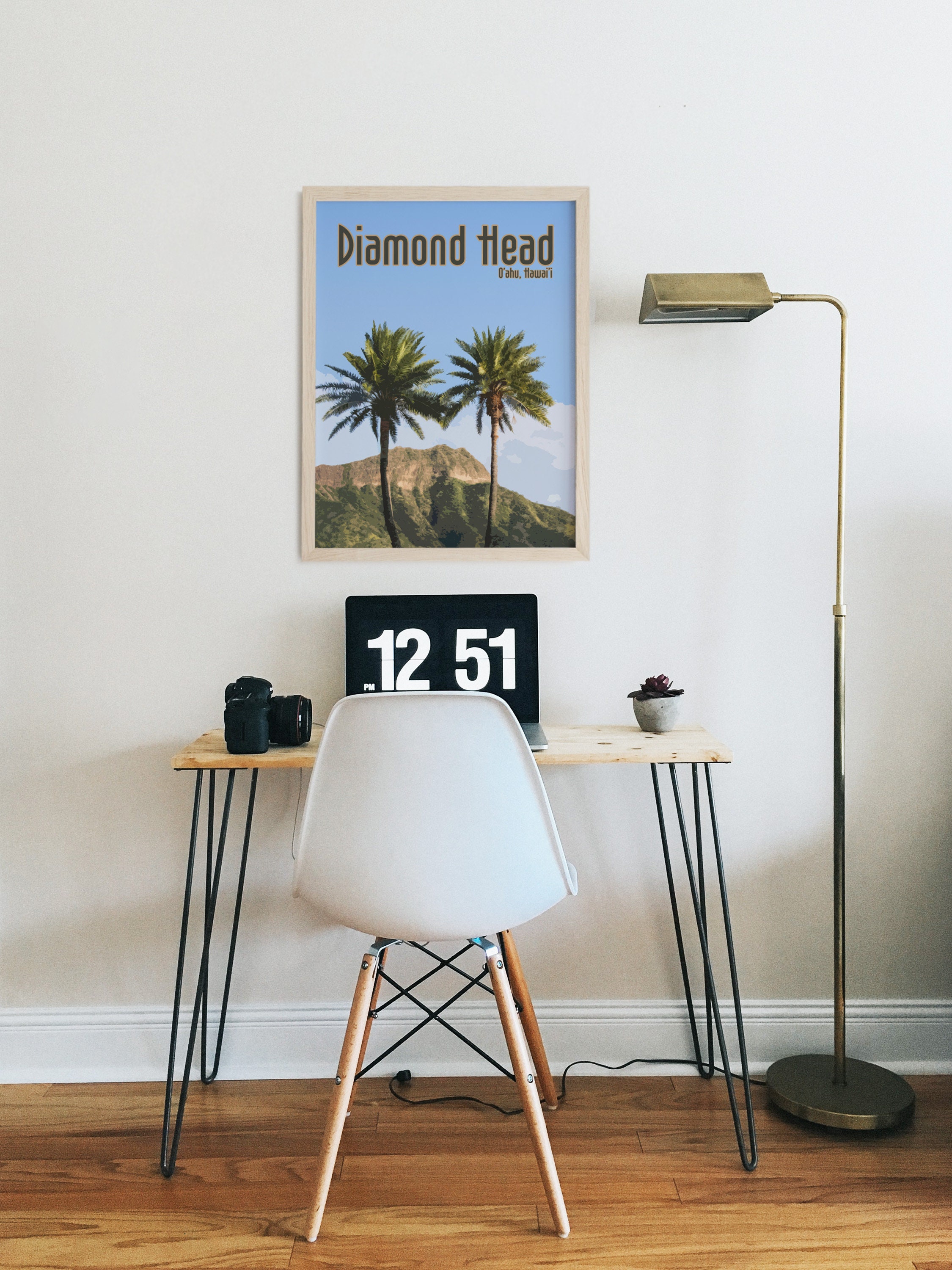 Hawaii Poster Oahu Poster Diamond Head Travel Poster - Etsy