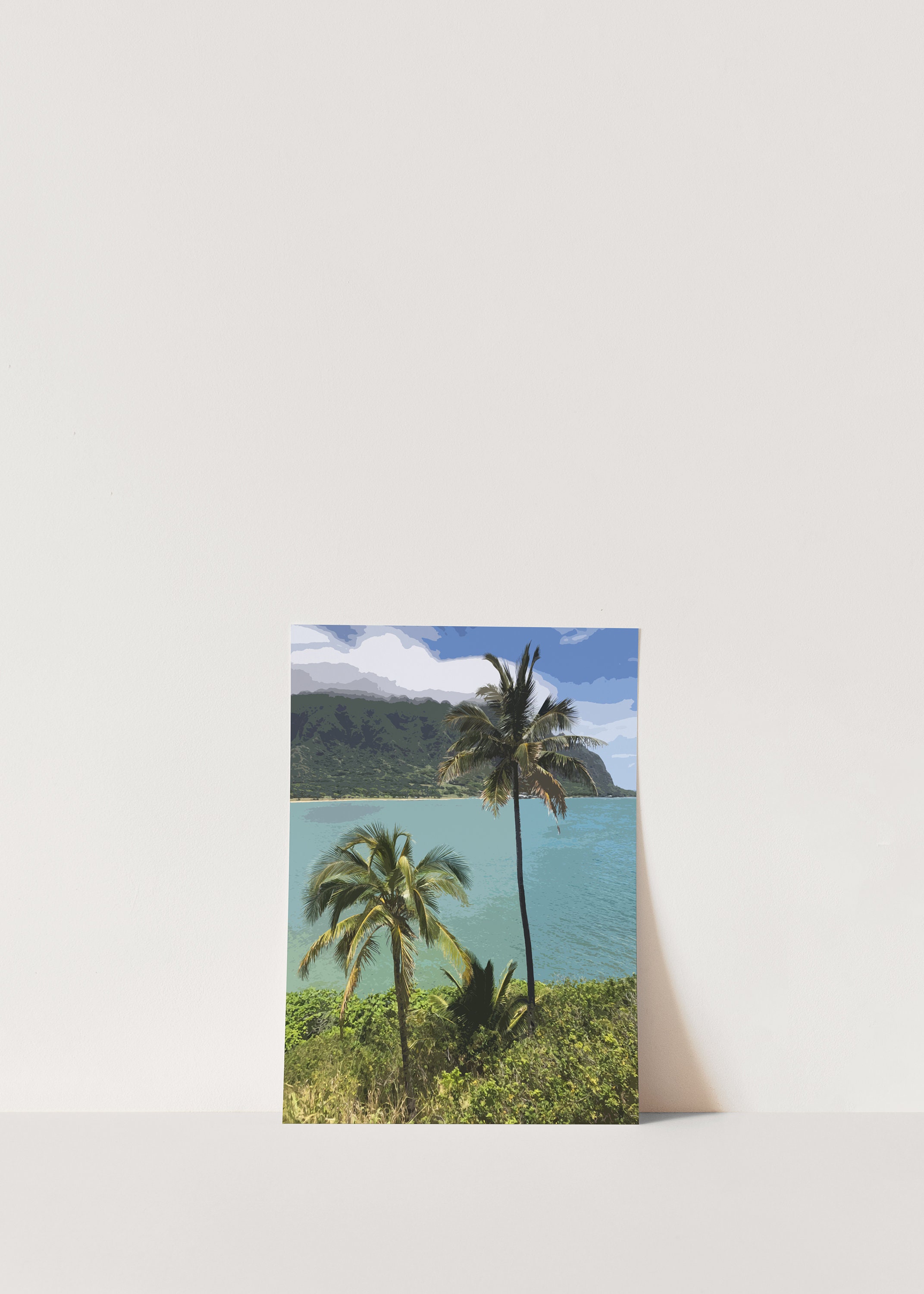 Oahu Hawaii Palm Trees Digital Poster, Digital Wall Art, Oahu Hawaii ...