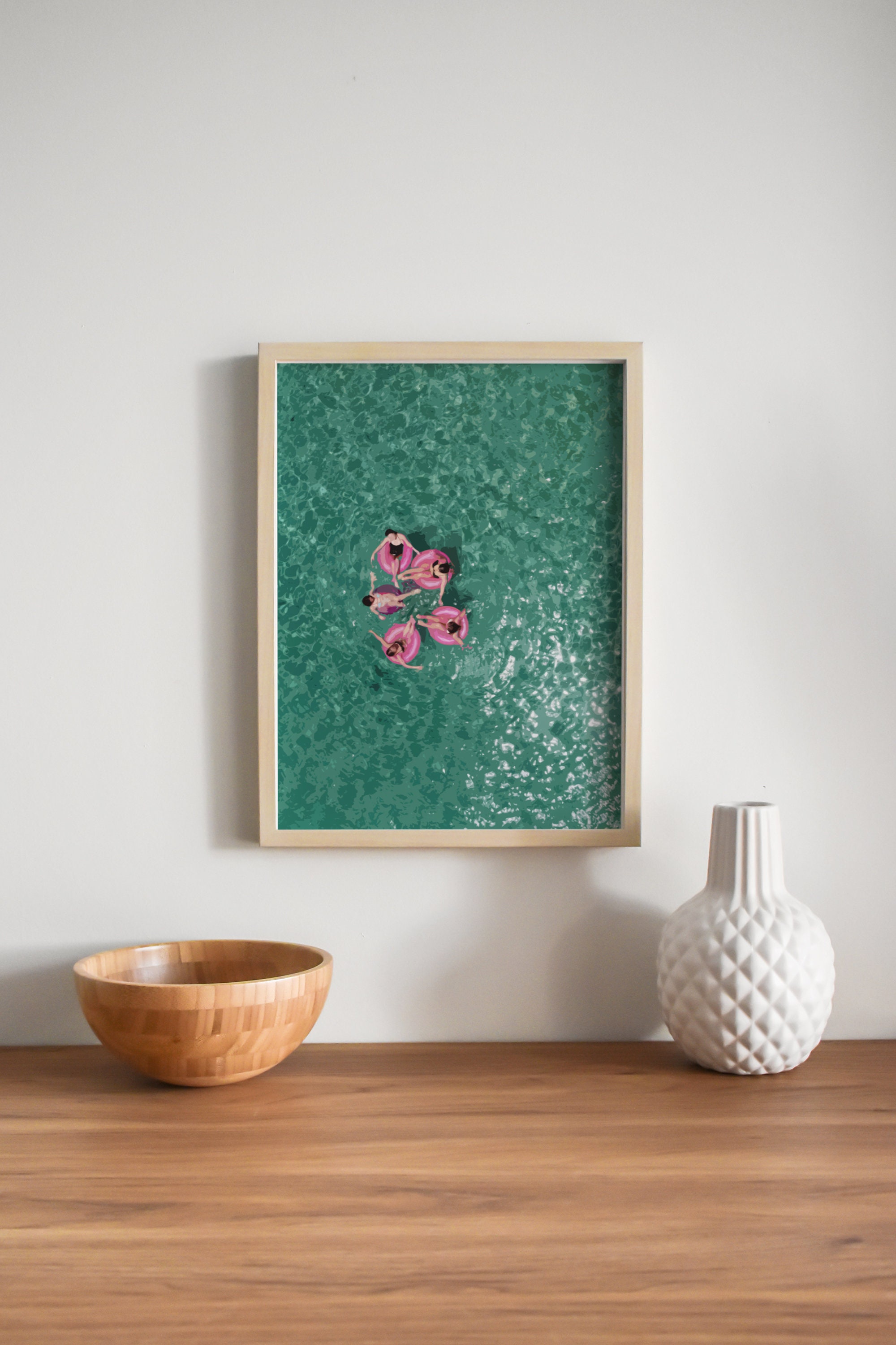 Floating in Hawaii Poster Girls Floating Digital Wall Art - Etsy