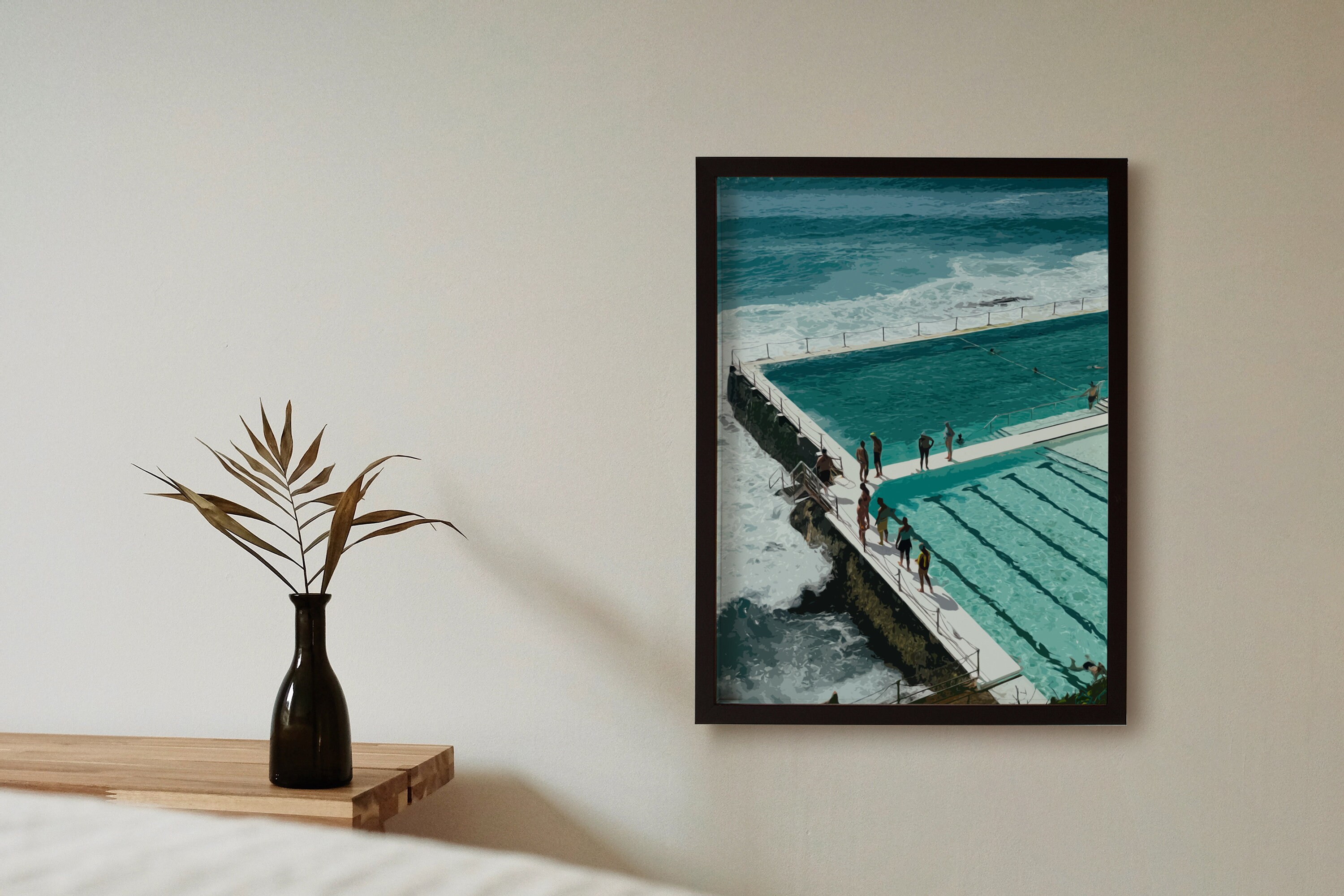 Bondi Pools Sydney Digital Poster, Digital Wall Art, Bondi Baths Sydney ...