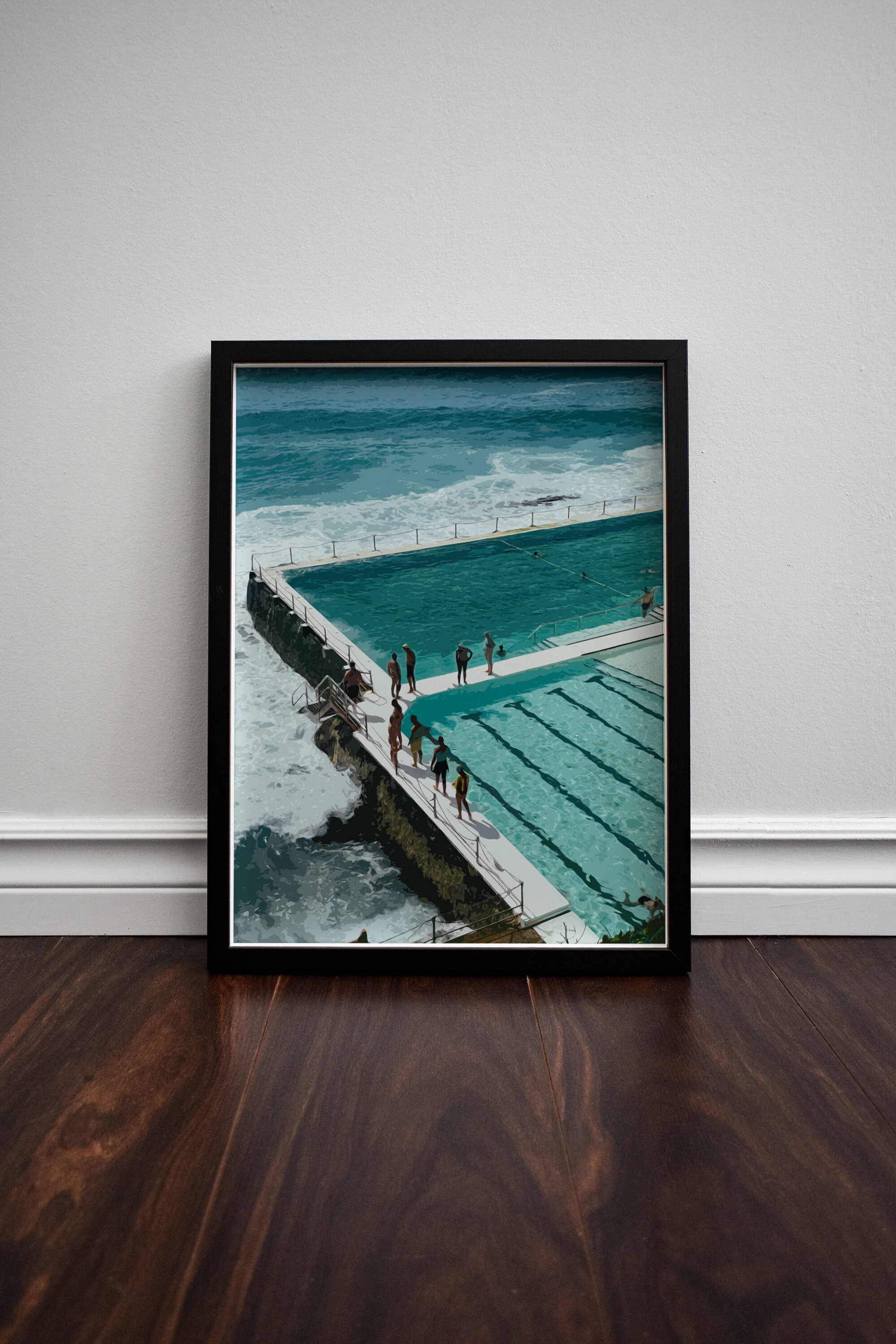 Bondi Pools Sydney Digital Poster, Digital Wall Art, Bondi Baths Sydney ...