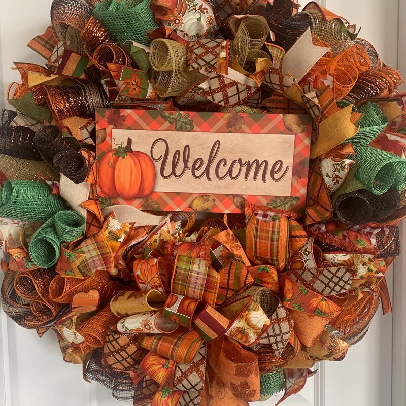 Lime Green Welcome Wreath - Etsy