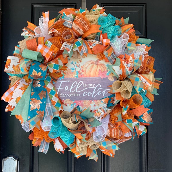 Fall Mesh Wreaths - Etsy