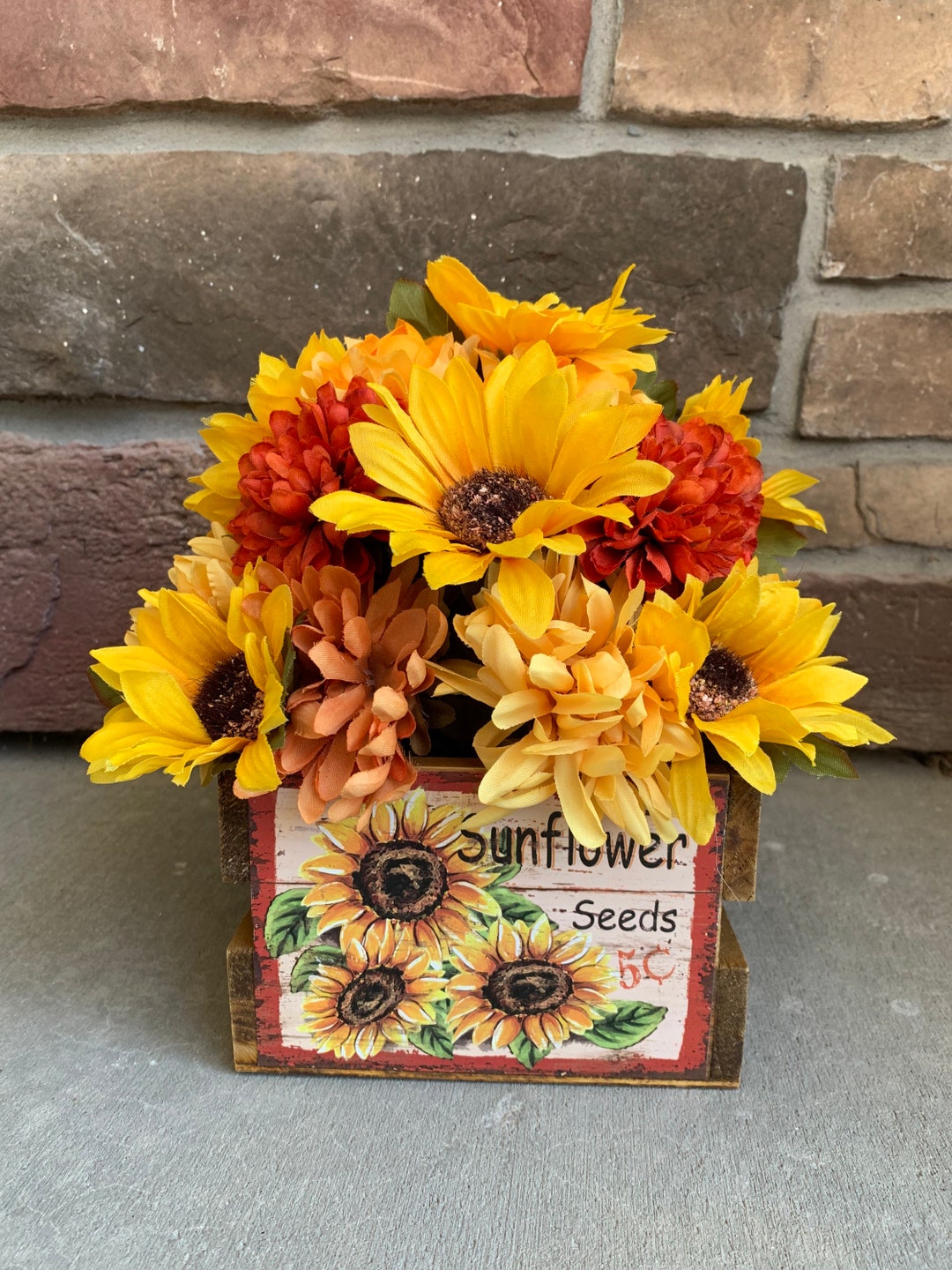 Sunflower Fall Arrangement. Beautiful, Fall, Sunflower Centerpiece. - Etsy