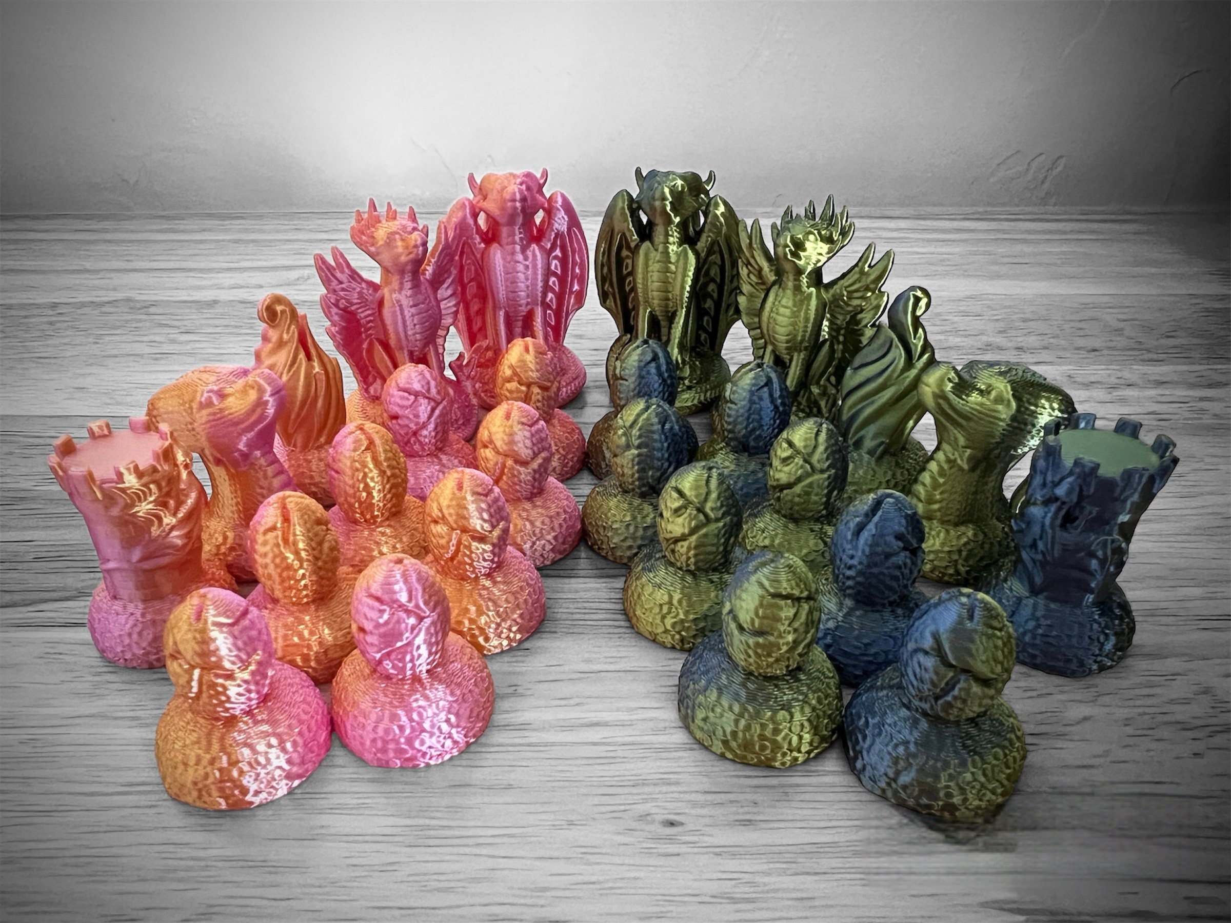 Dragon Chess Set / 3D Printed Chess Set / Chess Set / Themed Chess Set ...