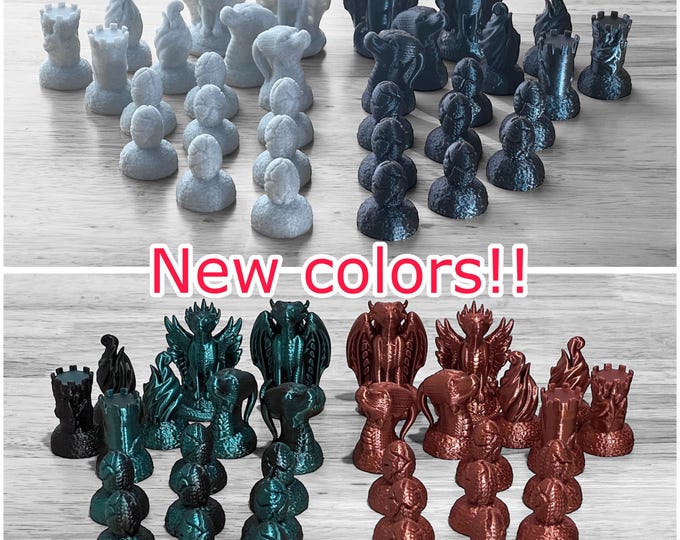 Dragon Chess Set | 3D Printed Chess Set | Chess Set | Themed Chess Set ...