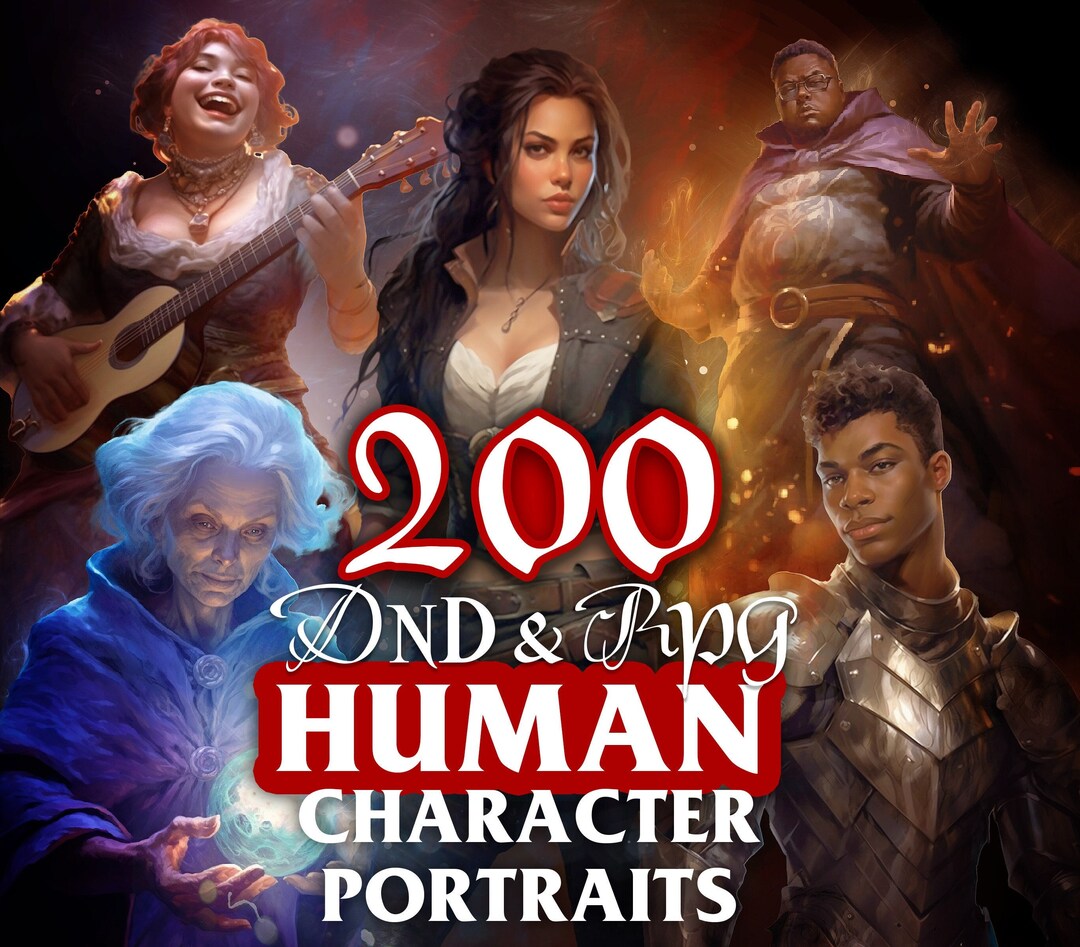 200 Dnd Character Portraits Full Body Dnd Class Tokens, Dungeons and ...
