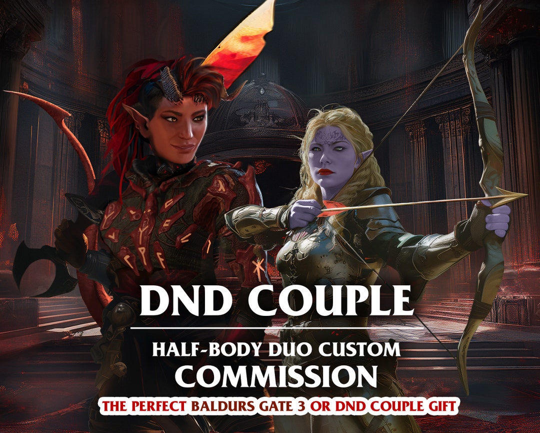 DND Couple Art Commission, DND Baldurs Gate 3 Couple Gift, 2 Characters ...