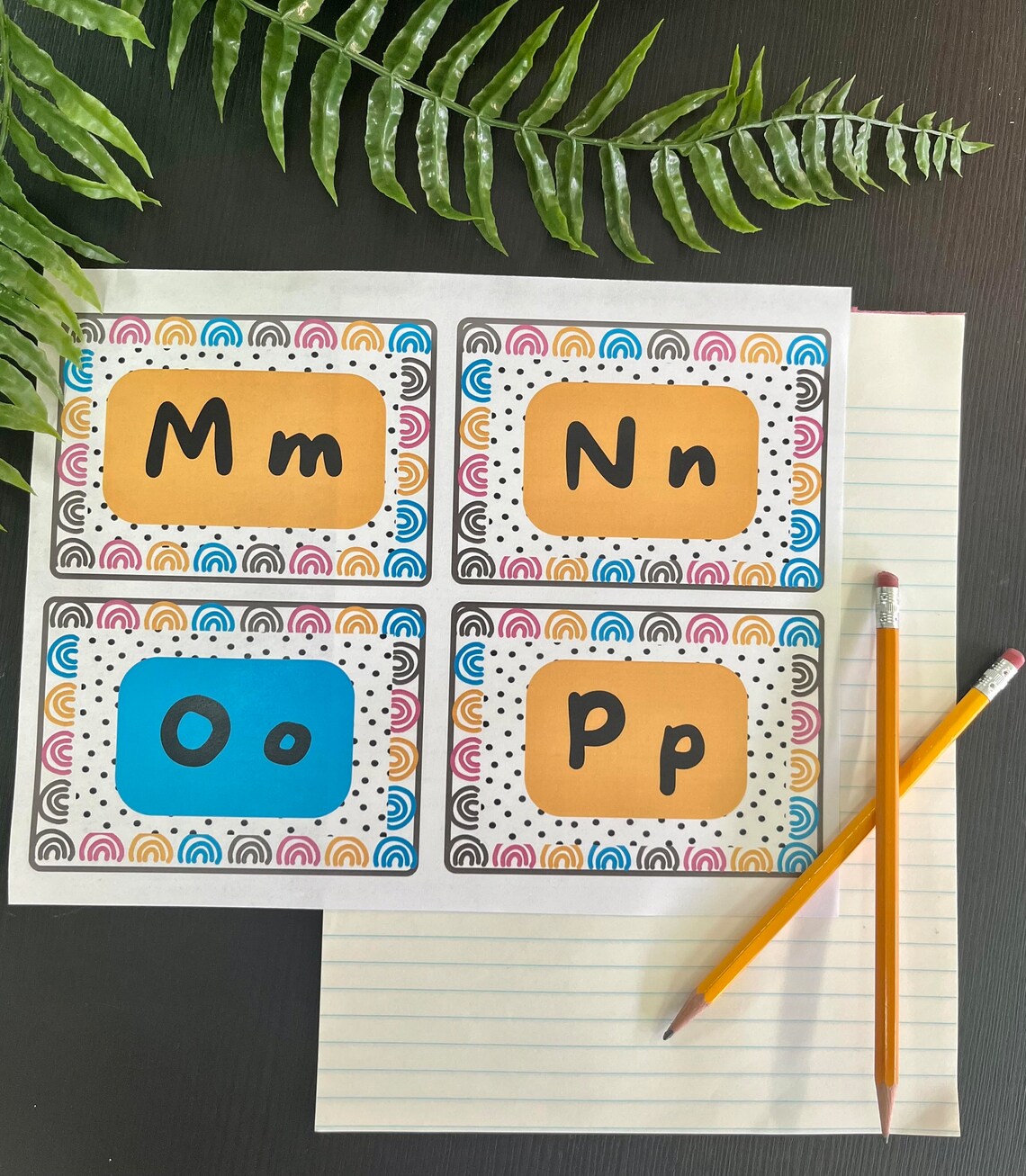 Large Alphabet Flashcards- Printed ABC Flash Cards for Classrooms, Boho ...