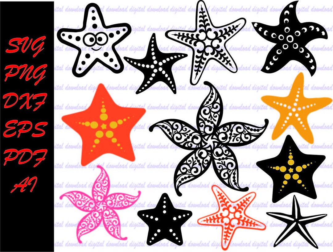 Starfish SVG Bundle Starfish Clipart Starfish Cricut - Etsy