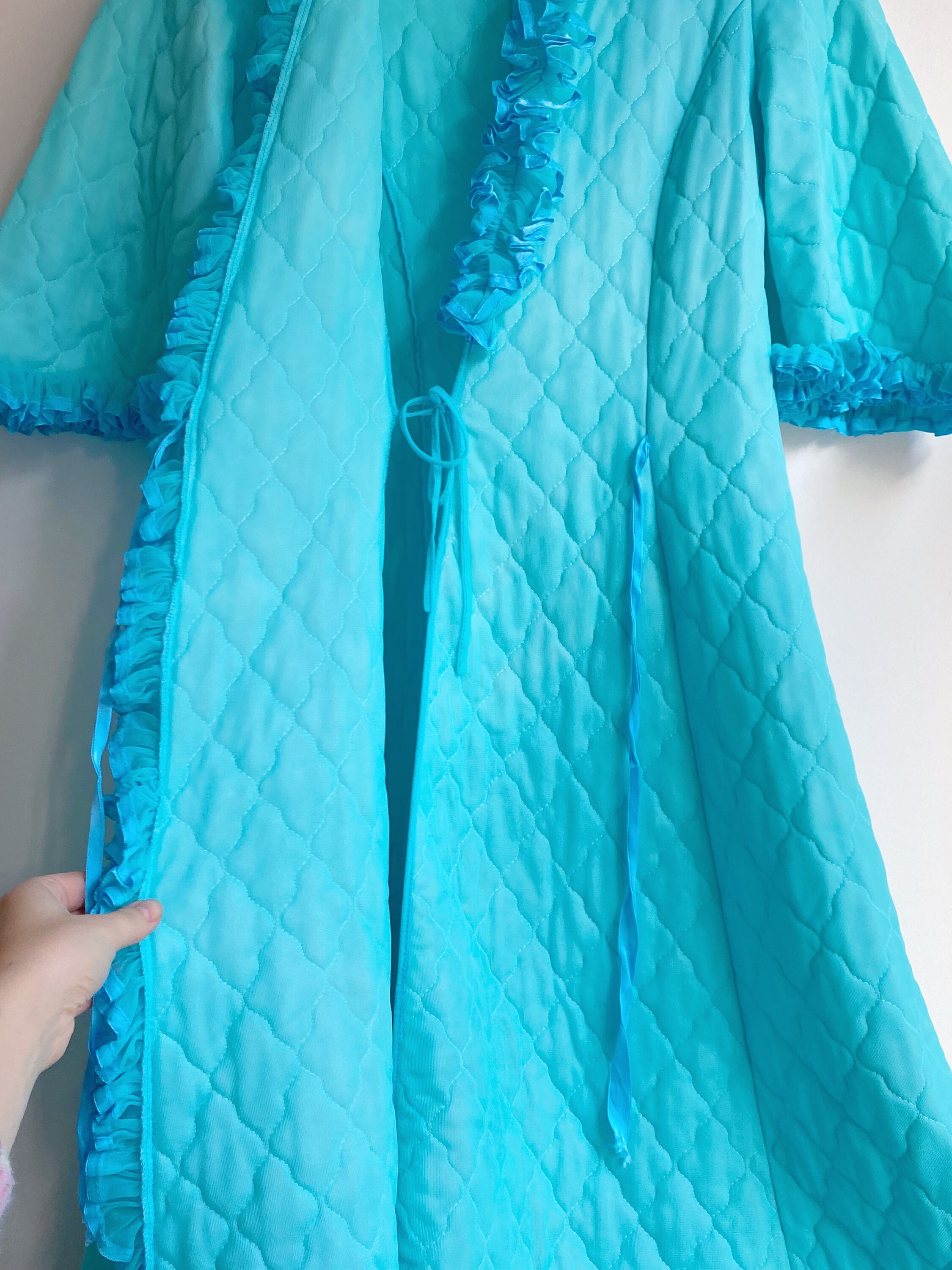 Vintage 1960s Quilted Volant Long Duster Robe - Etsy