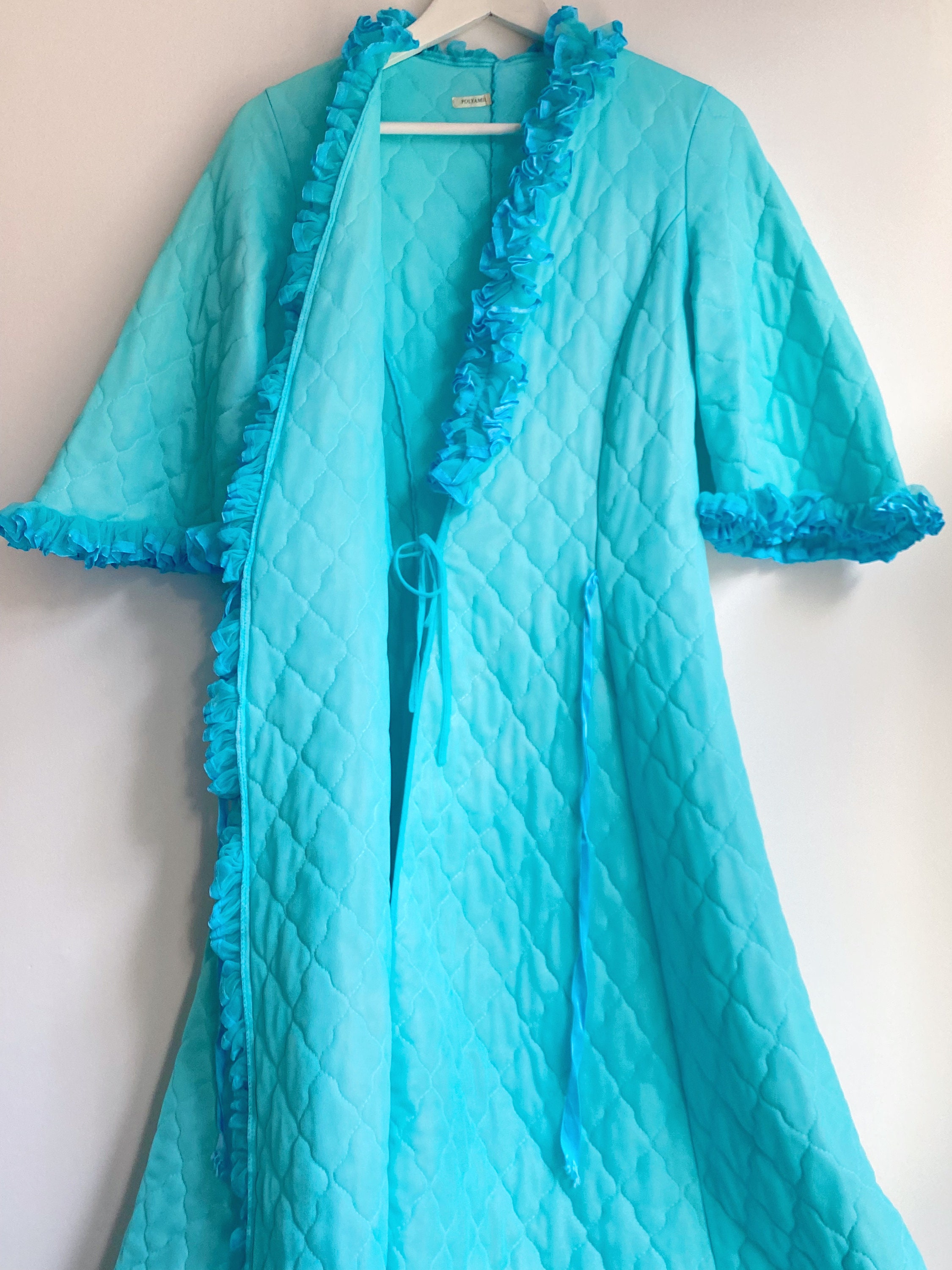 Vintage 1960s Quilted Volant Long Duster Robe - Etsy