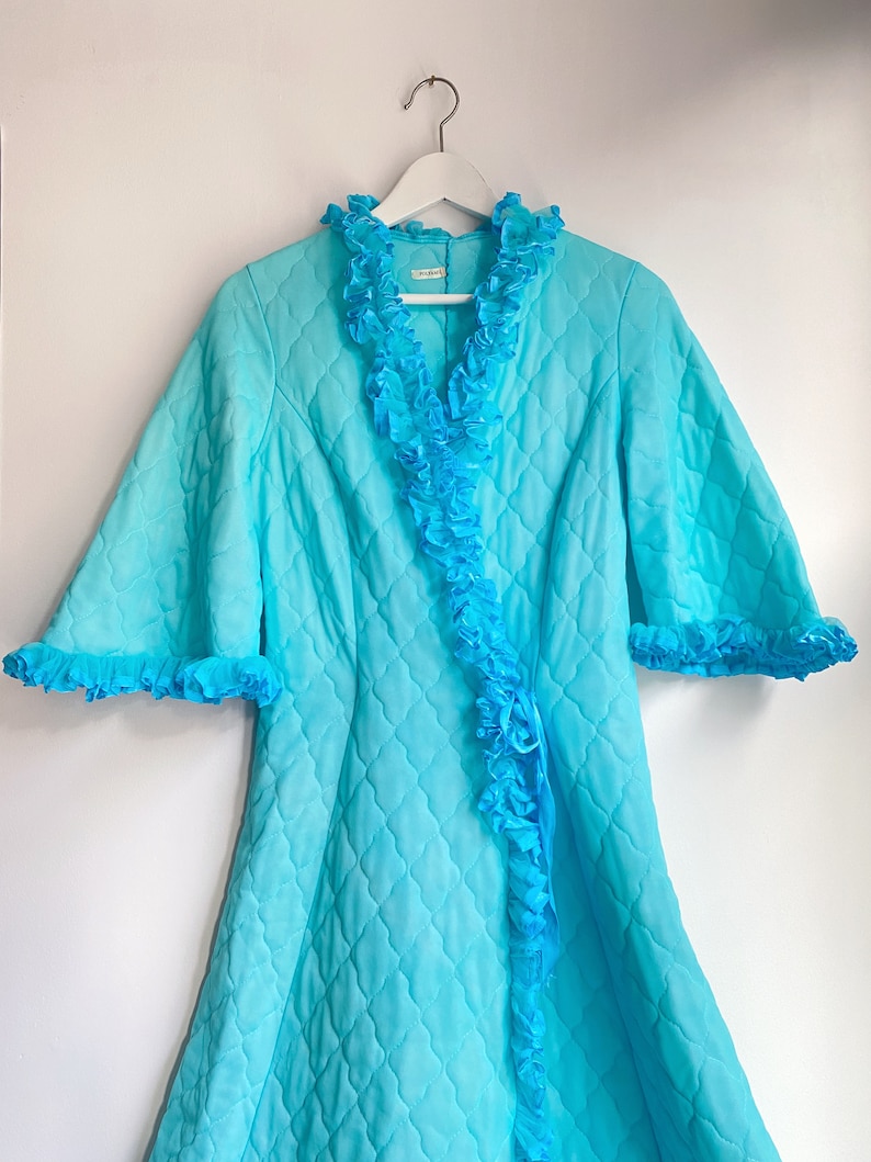 Vintage 1960s Quilted Volant Long Duster Robe - Etsy