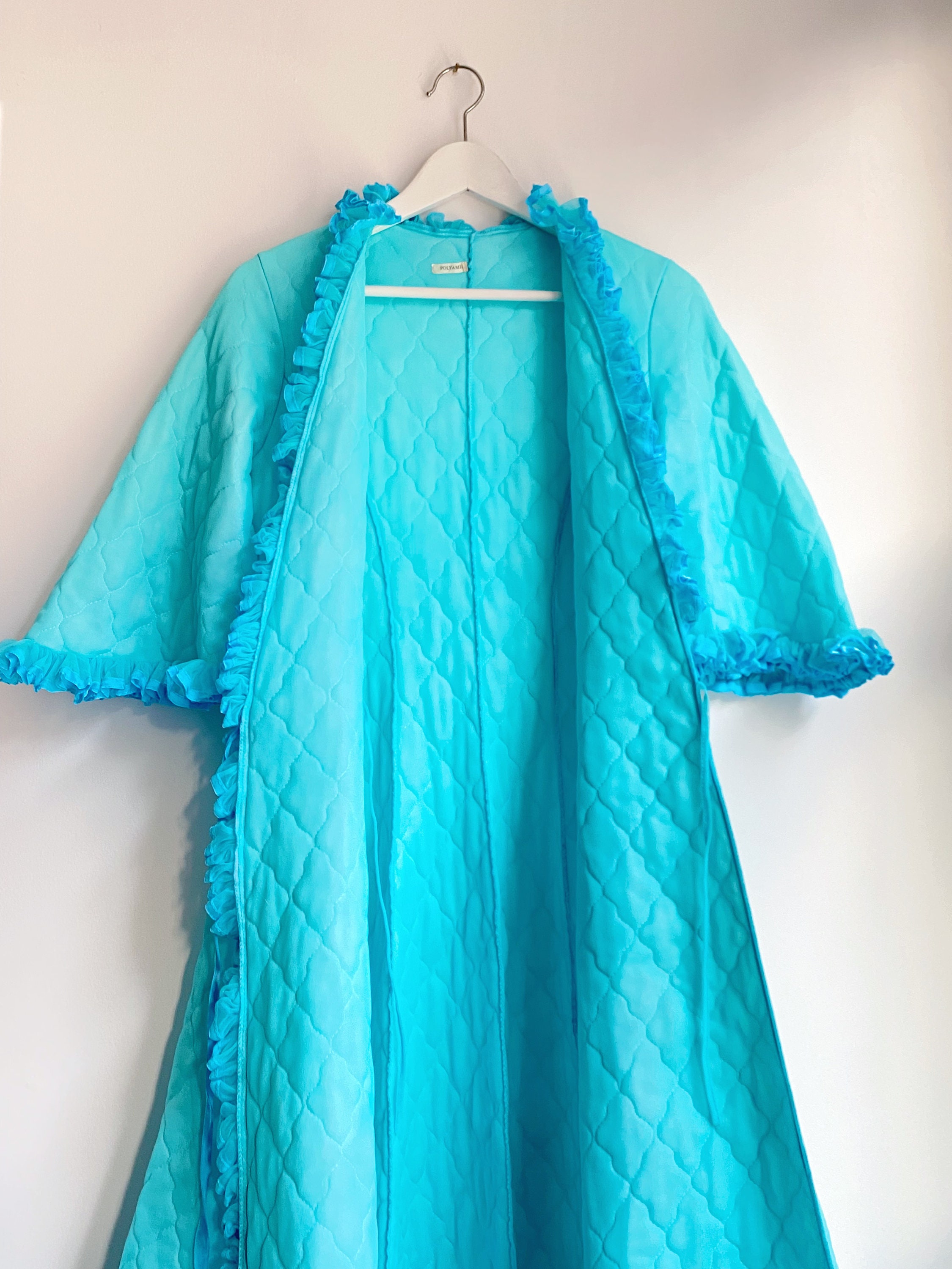Vintage 1960s Quilted Volant Long Duster Robe - Etsy