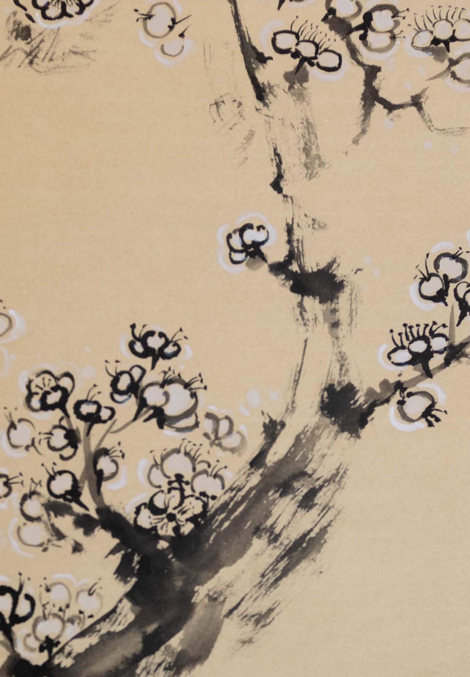 Cherry Blossom Sumi-e Painting - Japanese Sakura Art - Ink Watercolor ...