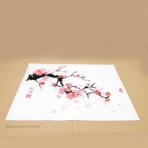Cherry Blossoms Original Artwork, Ink and Watercolours on Rice Paper ...