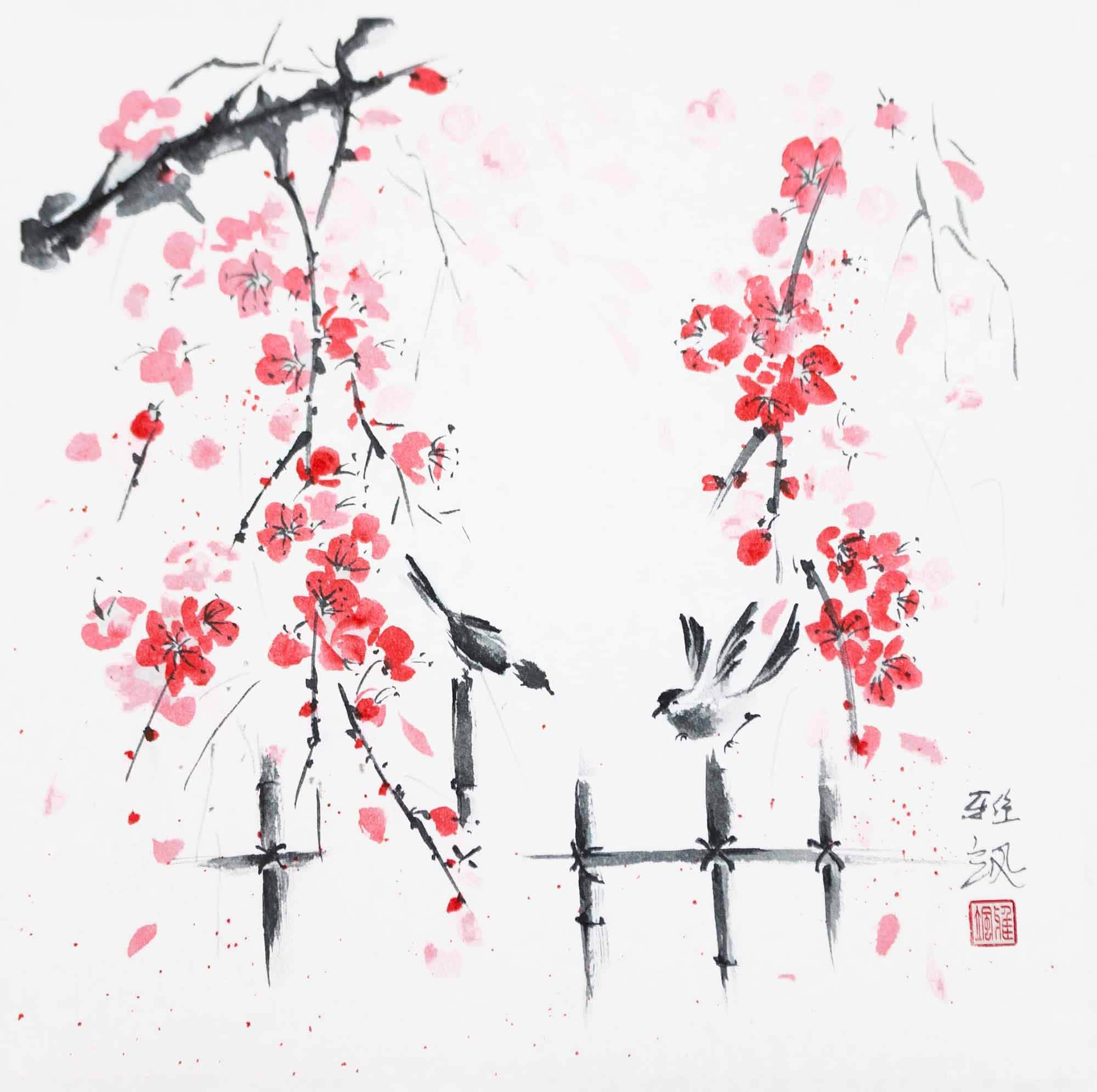 Traditional Japanese Cherry Blossom Art