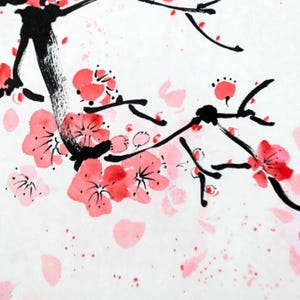 Cherry Blossoms Original Artwork, Ink and Watercolours on Rice Paper ...