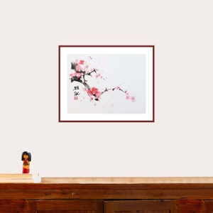 Cherry Blossoms Original Artwork, Ink and Watercolours on Rice Paper ...