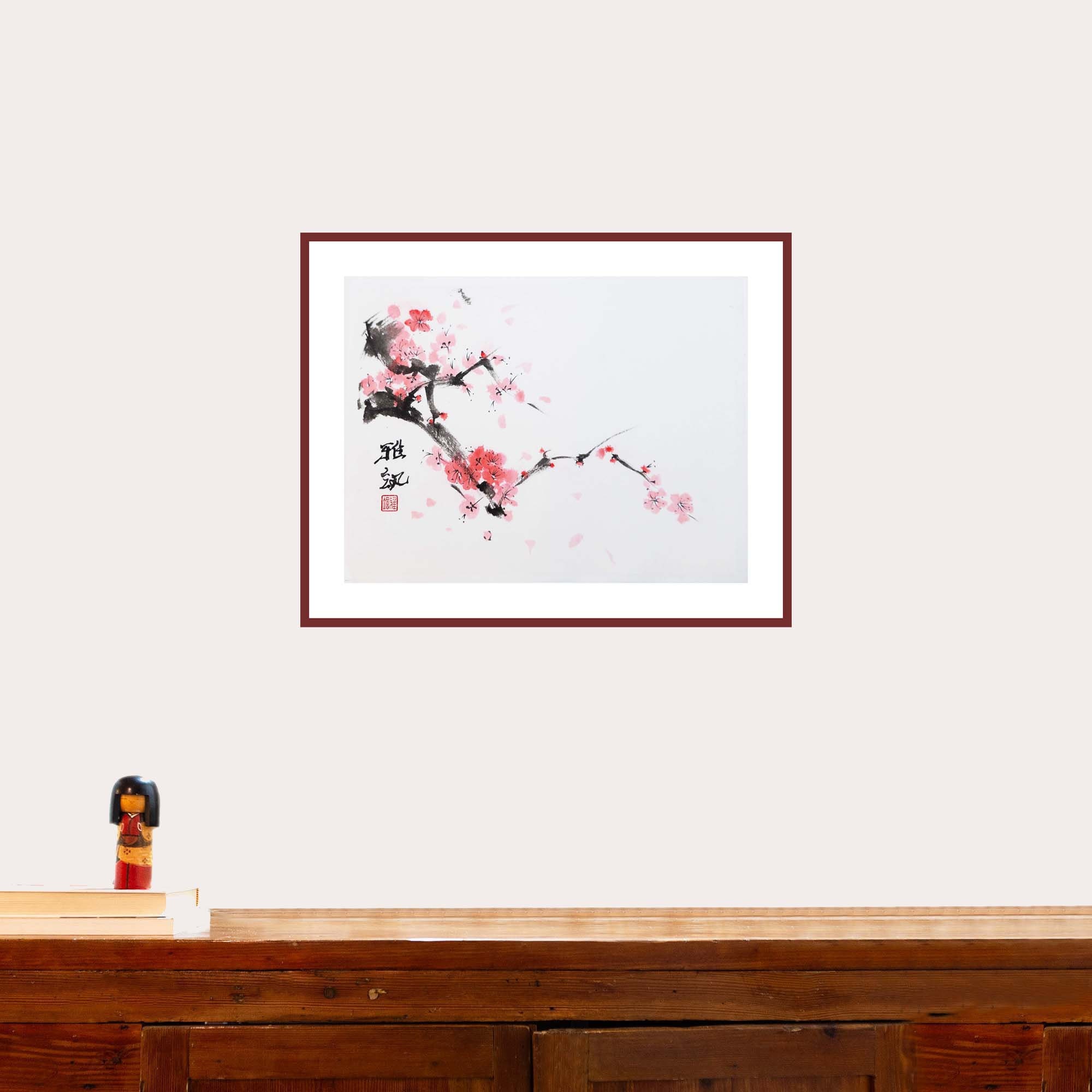 Cherry Blossoms Original Artwork, Ink and Watercolours on Rice Paper ...