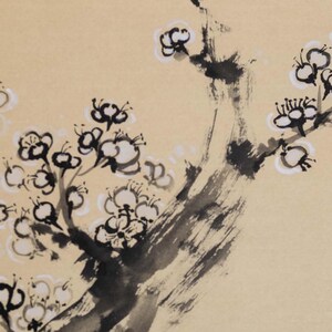 Cherry Blossom Sumi-e Painting – Japanese Sakura, Ink on Rice Paper - Etsy