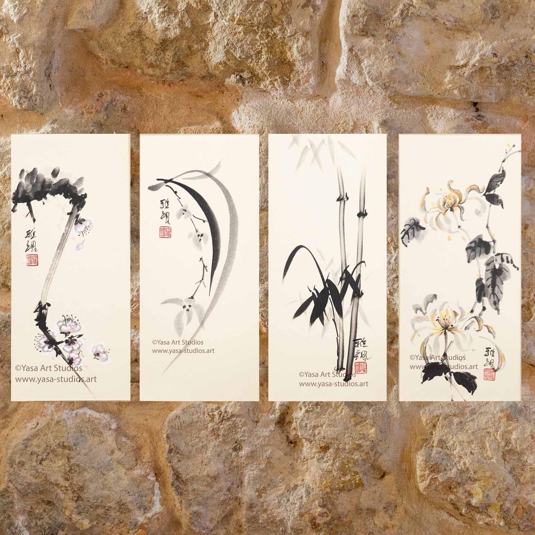 Four Gentlemen: Set of Four Original Paintings, Ink & Watercolour, Plum ...