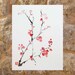 Bright Pink Cherry Blossom Original Sumi-e Painting. Ink and ...