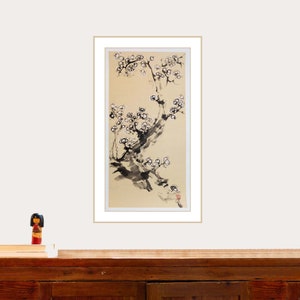 Cherry Blossom Sumi-e Painting - Japanese Sakura Art - Ink Watercolor ...