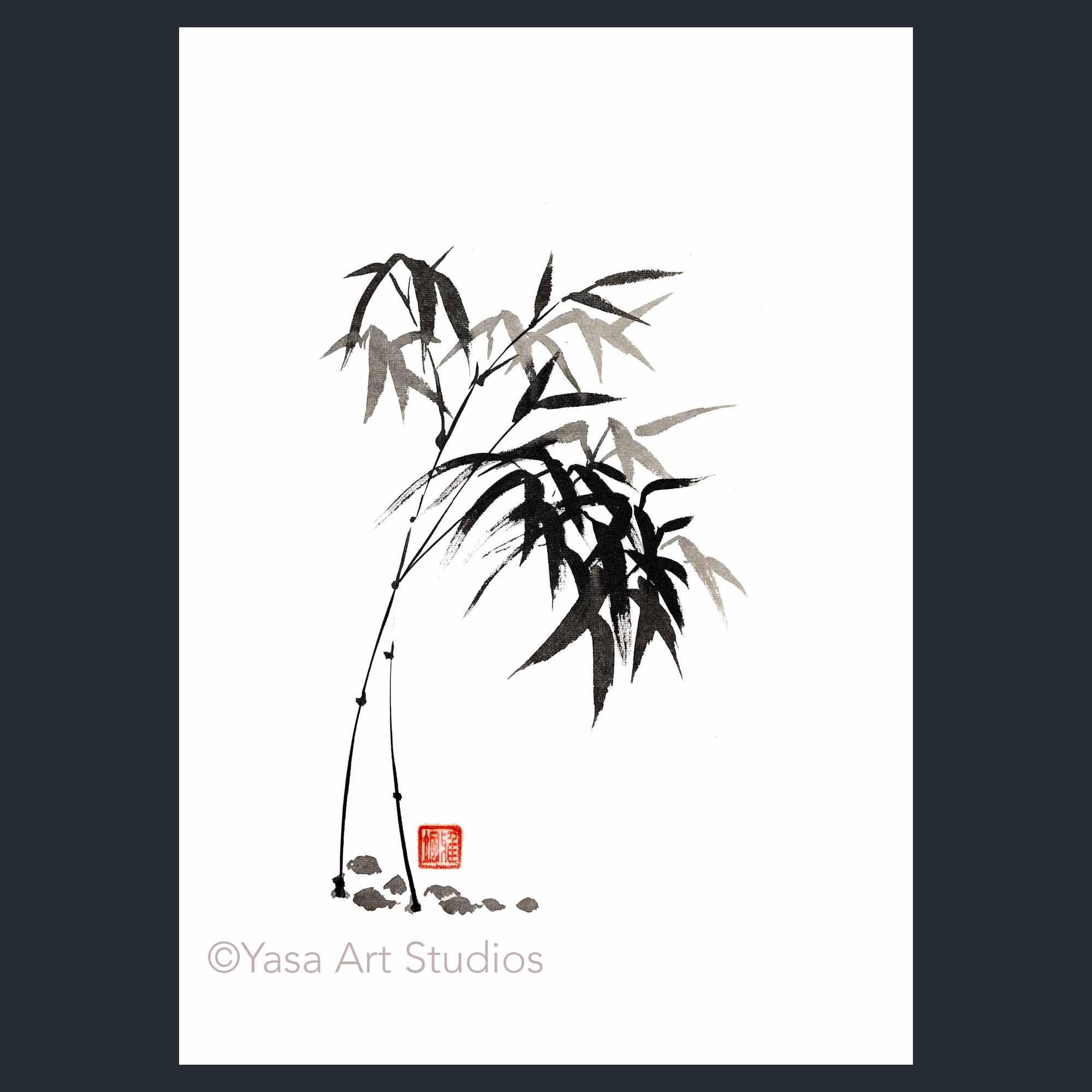 Bamboo Print - Signed Poster of My Own Original Painting - Japanese ...