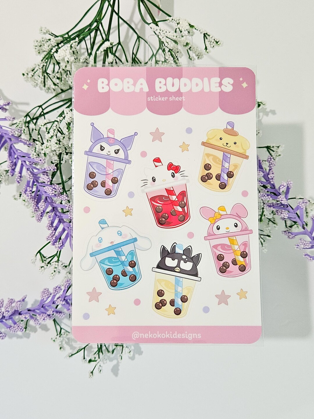 Boba Buddies Sticker Sheet Boba Tea Stickers, Kawaii Sticker Sheet - Etsy