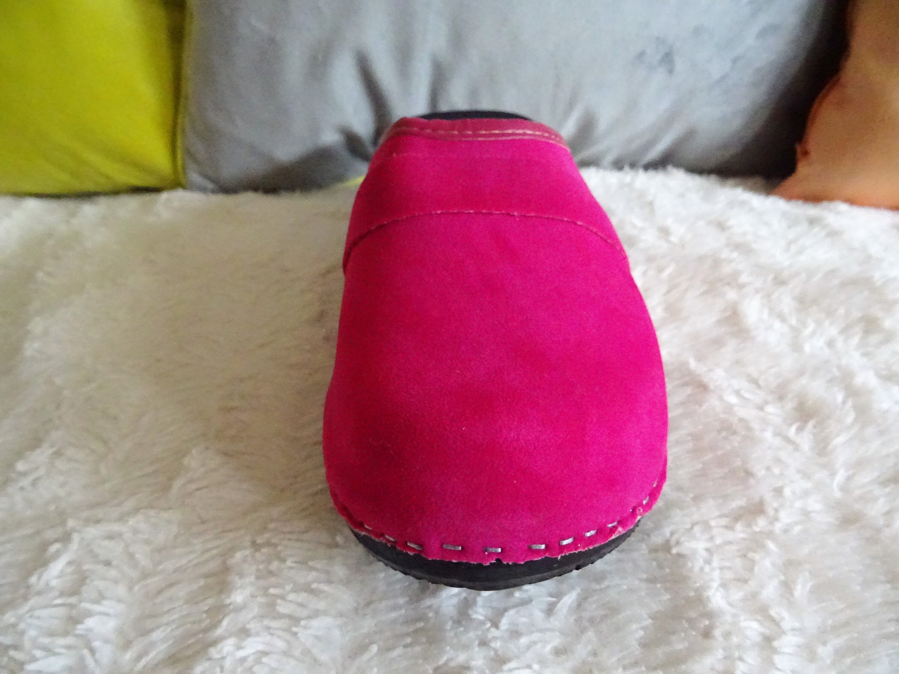 PINK Velour Leather on the Black Sole Clogs Wood Gift: for - Etsy