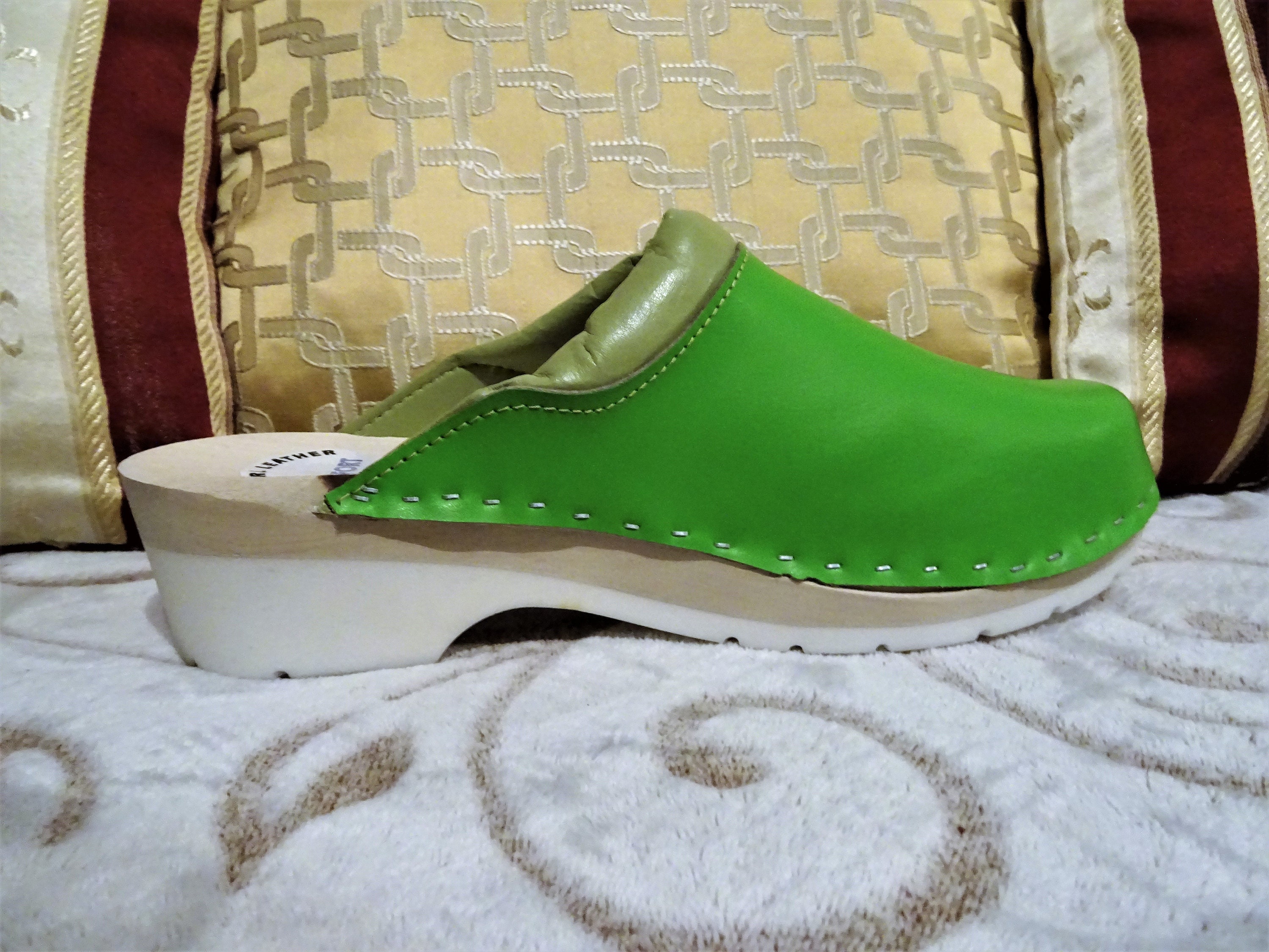Green Swedish Danish Style COMFORT Wood/pu Soft Sole Clogs - Etsy