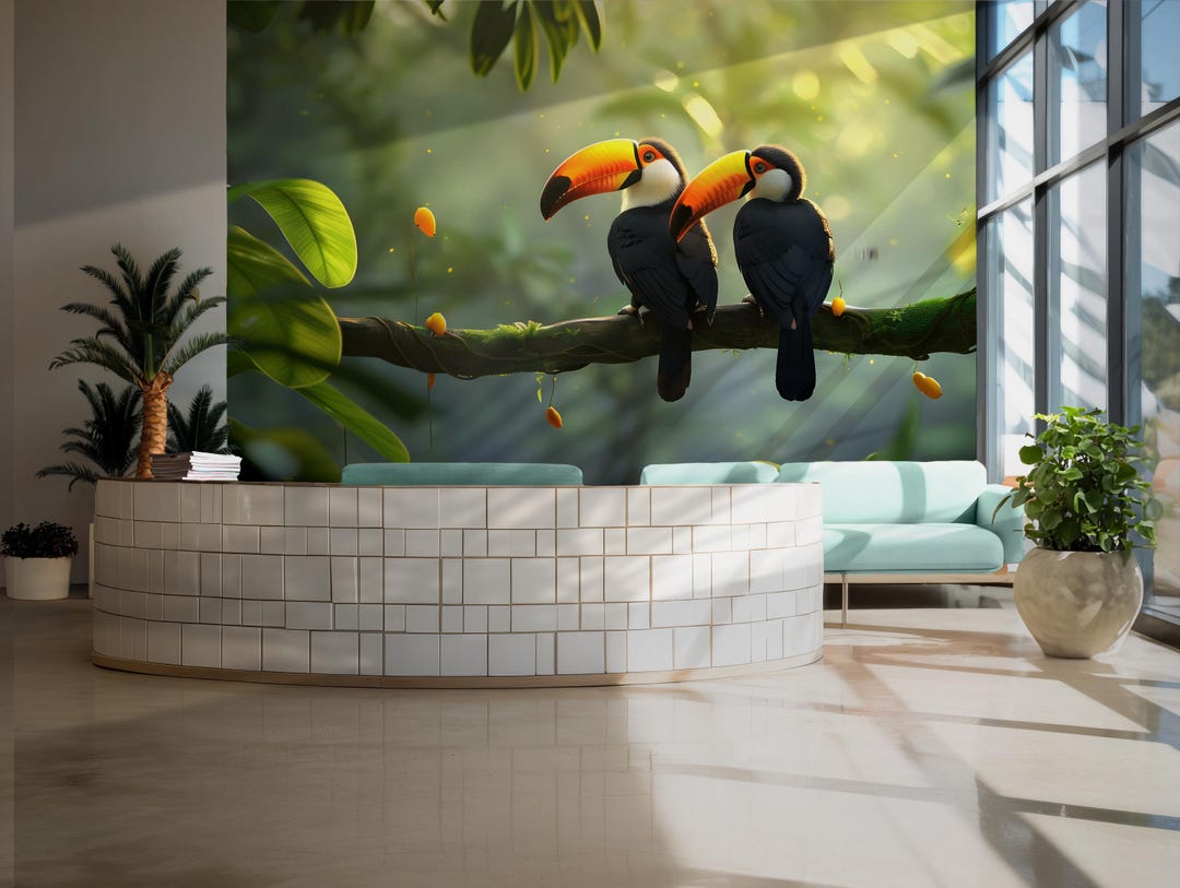 Mural Toucan Bird Love Colorful Beak Rainforest Brazil BV219 - Etsy