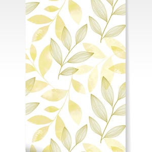 Elegant Yellow Leaf Pattern Wallpaper for Home Decor Botanical Wall ...