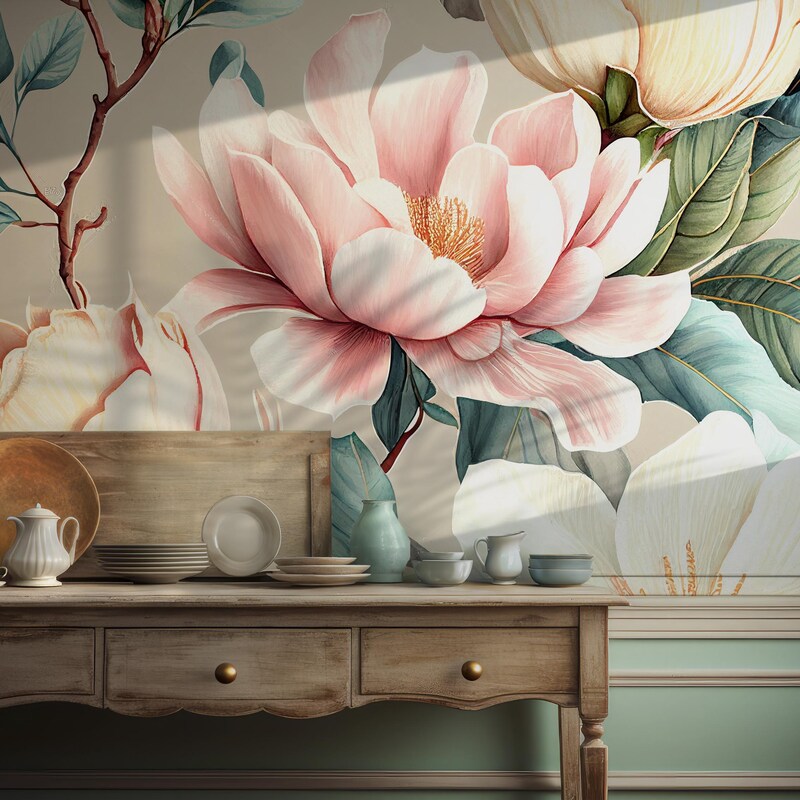 Magnolia Mural - Etsy