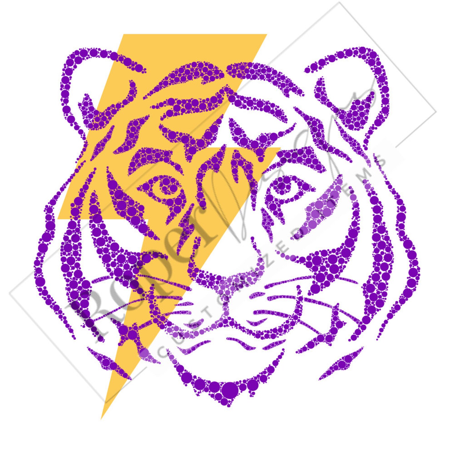 Tiger Head Svg, Lsu Tiger, Tiger With Lightning Bolt, LSU Tigers ...