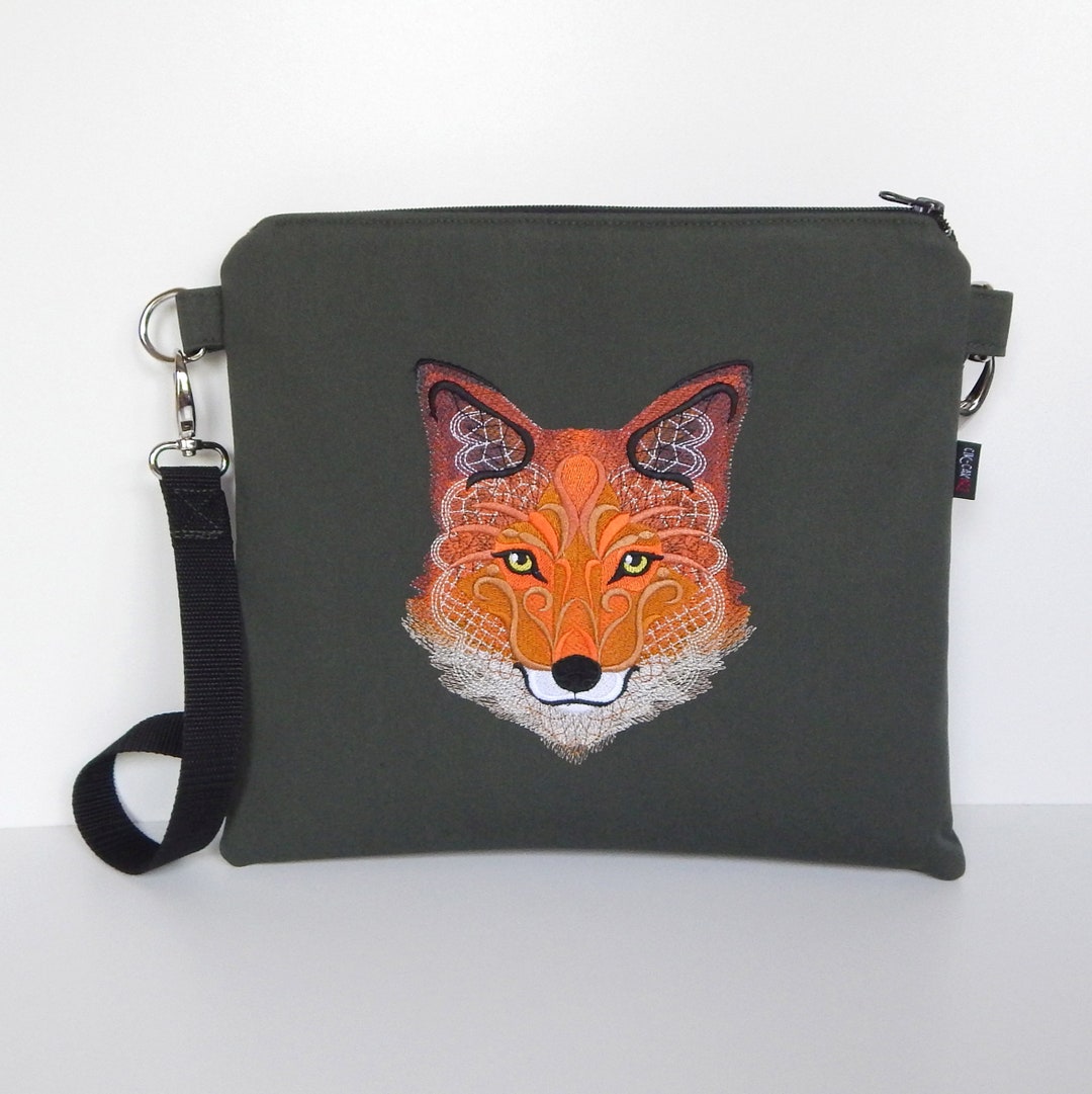 Boho Fox Crossbody Bag, Green Woodland Messenger for Her, Chic Green ...
